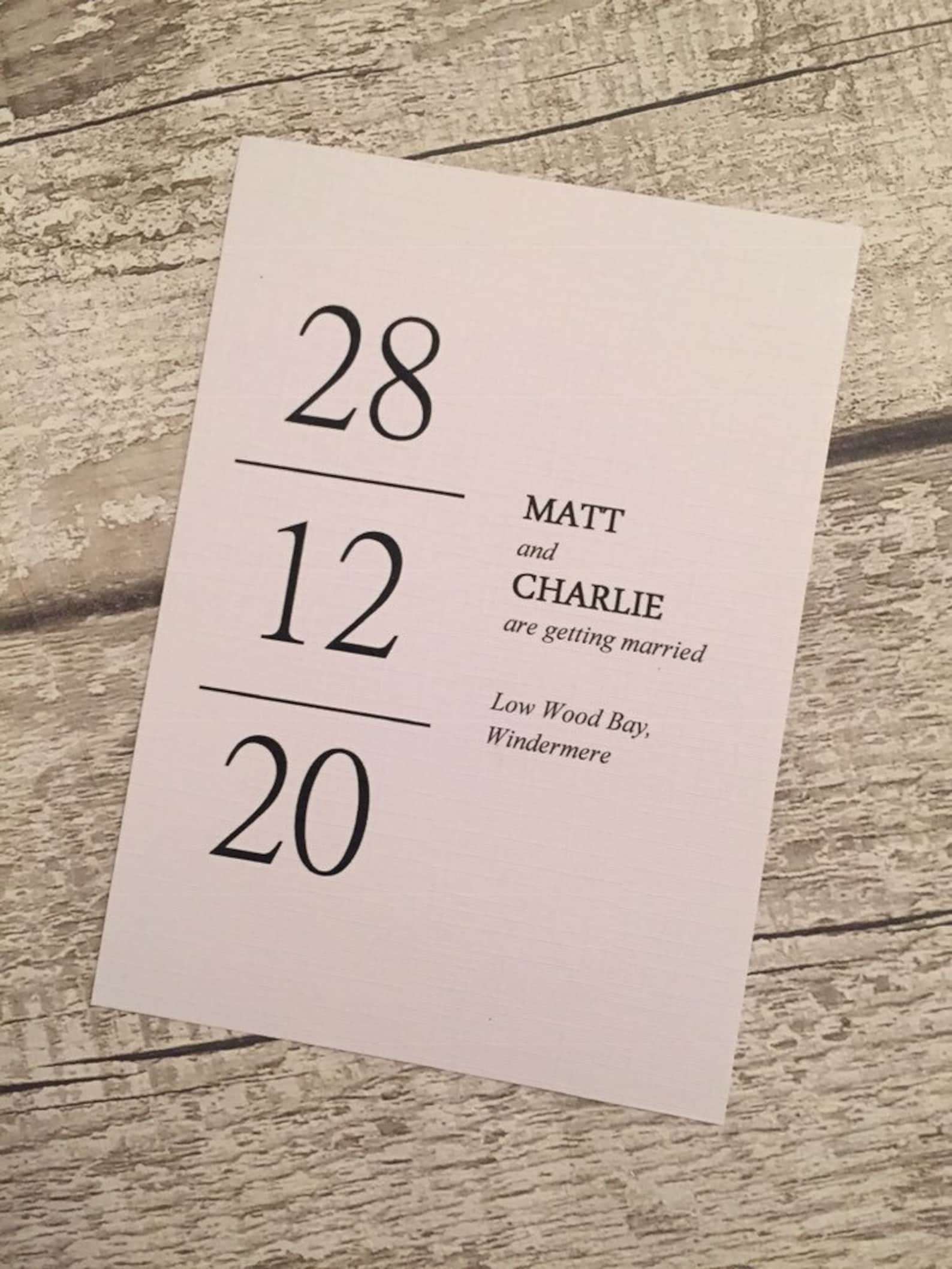 Cheap Simple Elegant Save the Dates | Etsy