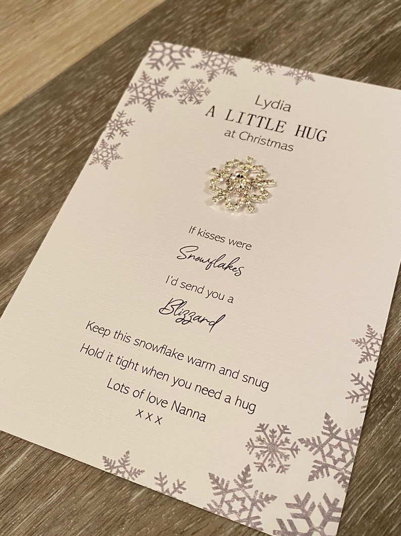 A Christmas Hug With Personalised Poem Card Hug Token - Etsy