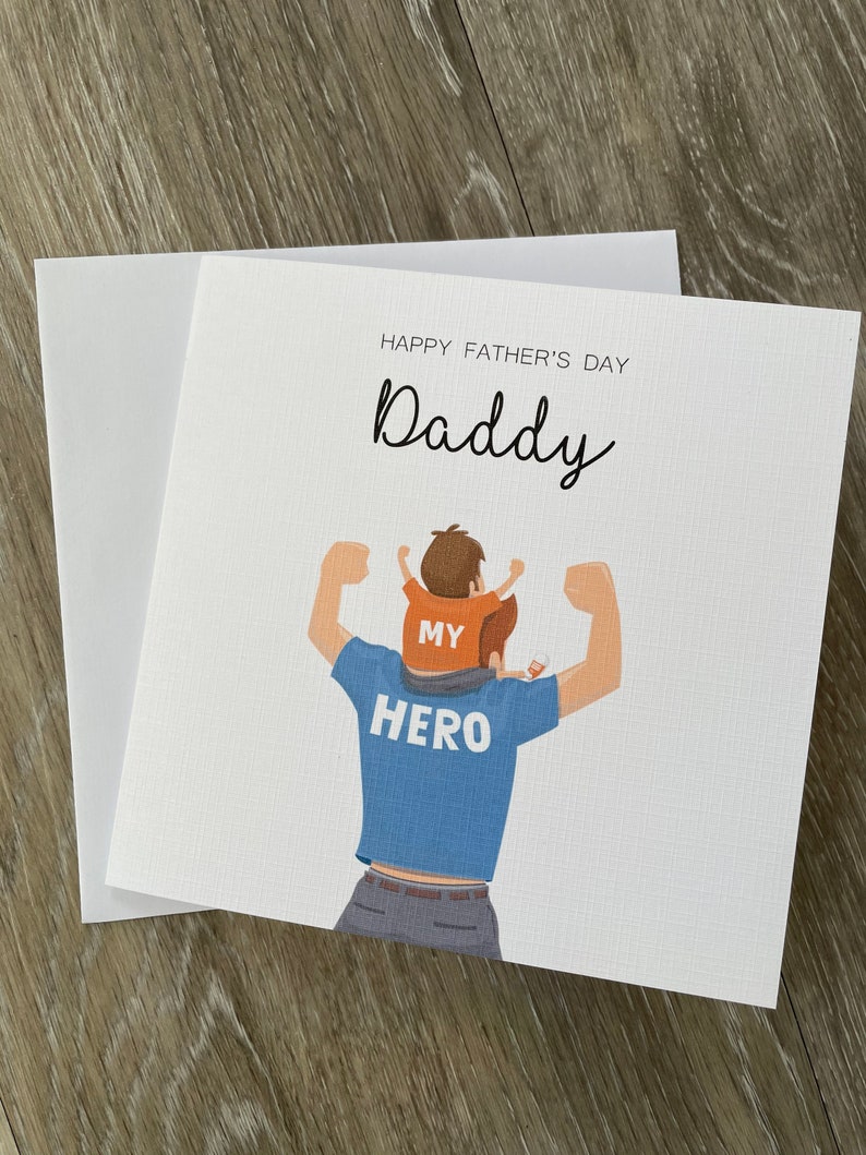 Superhero Fathers Day Card Dad Daddy Grandad Grandpa - Etsy