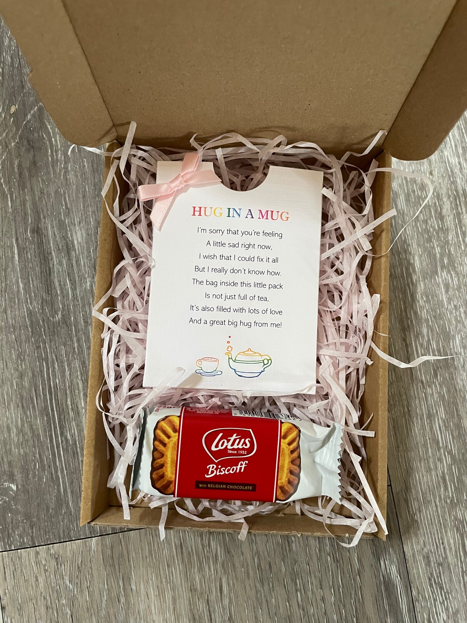 Hug in a Mug Hamper Box Tea and Biscuit Pick Me up Box - Etsy UK