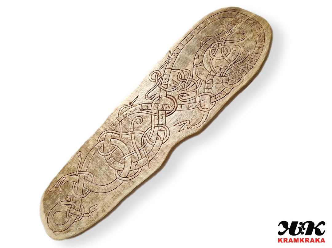 Wooden Viking's Runestone U460 From Skråmsta, Sweden Made in Wood ...