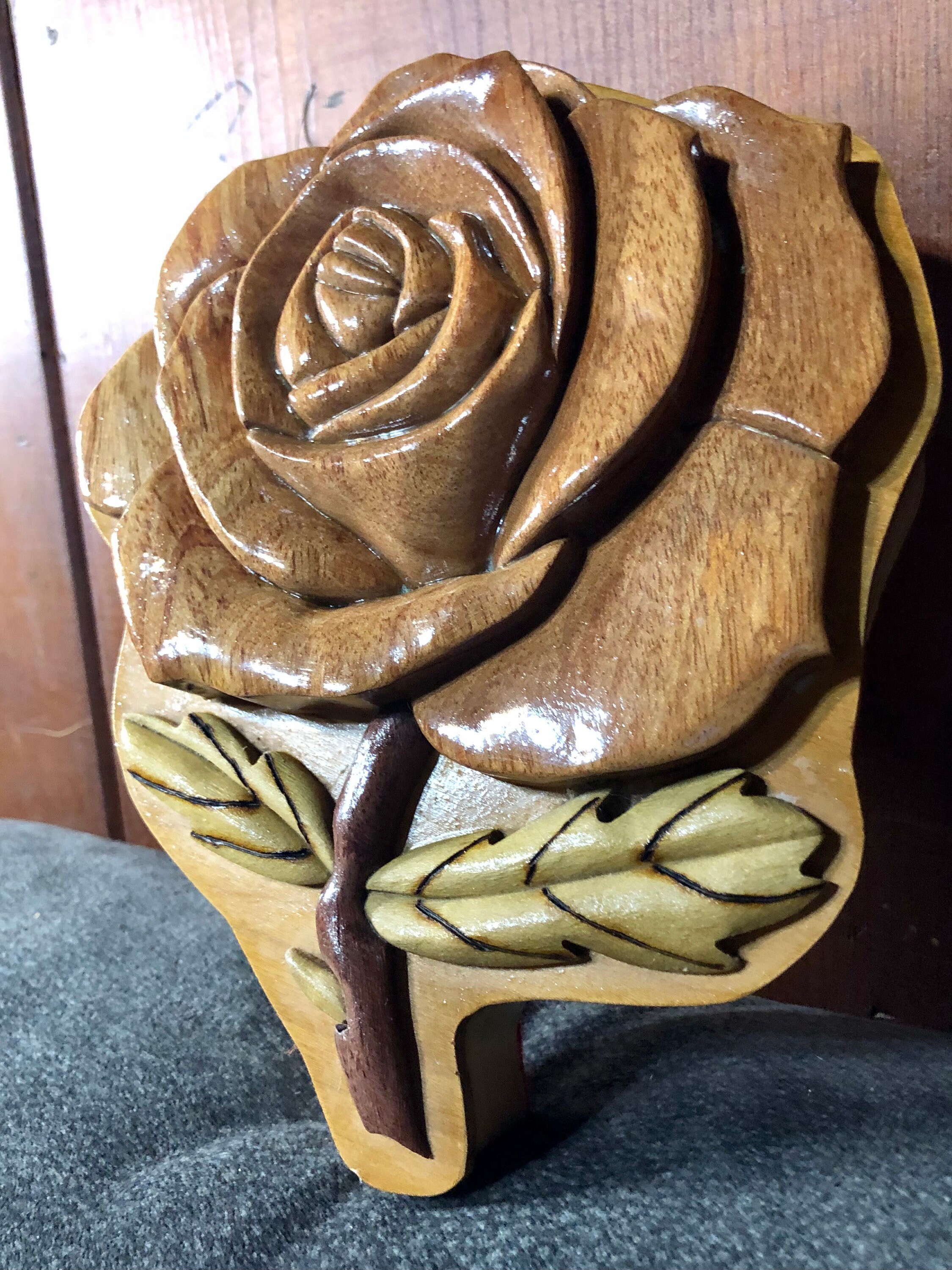 Hand Carved Wooden Rose Box / Eclectic Jungalow Boho Decor - Etsy