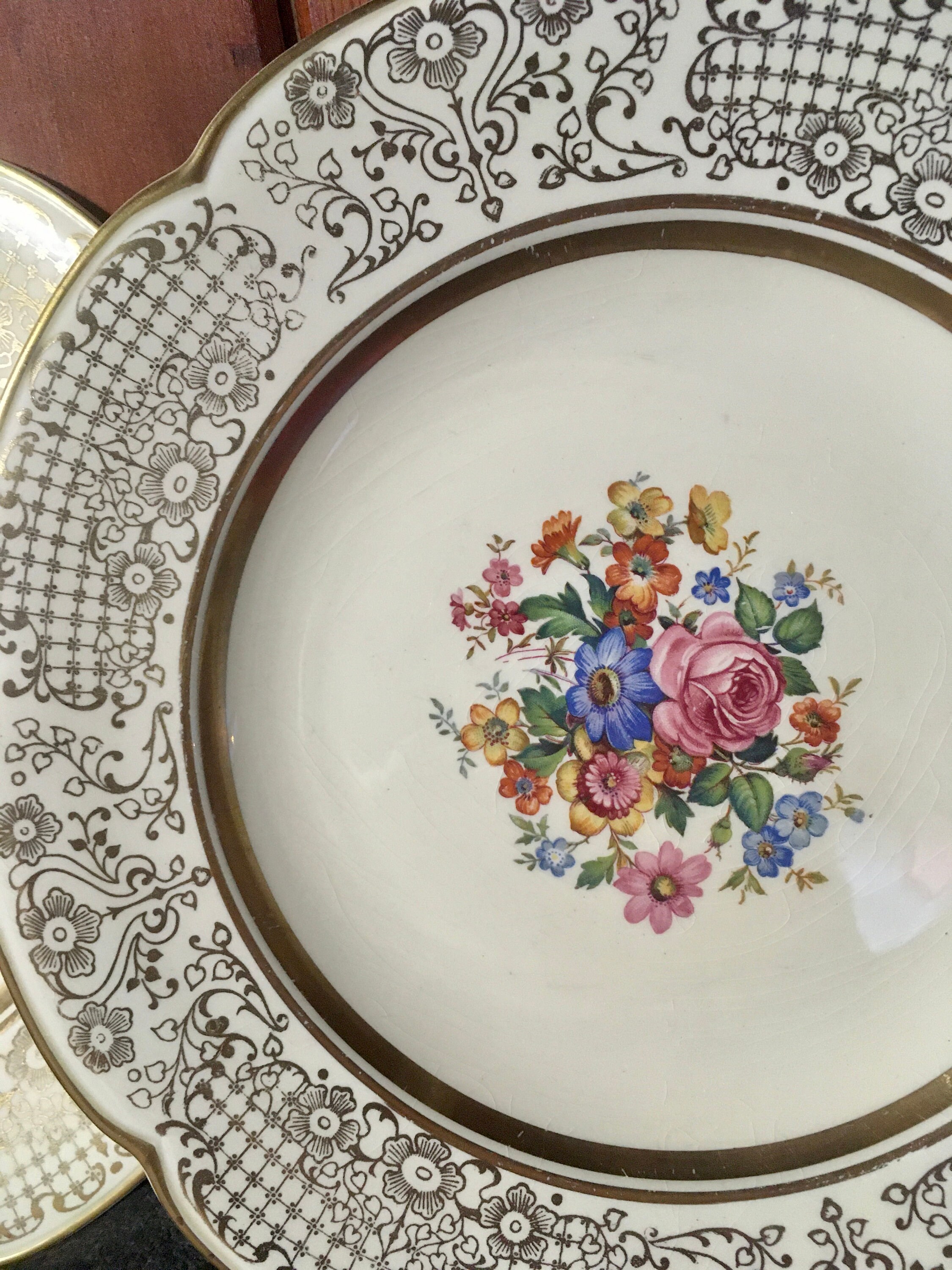 Set of 3 Vintage Woods Ivory Ware Dinner Plates / Ornate Gold - Etsy