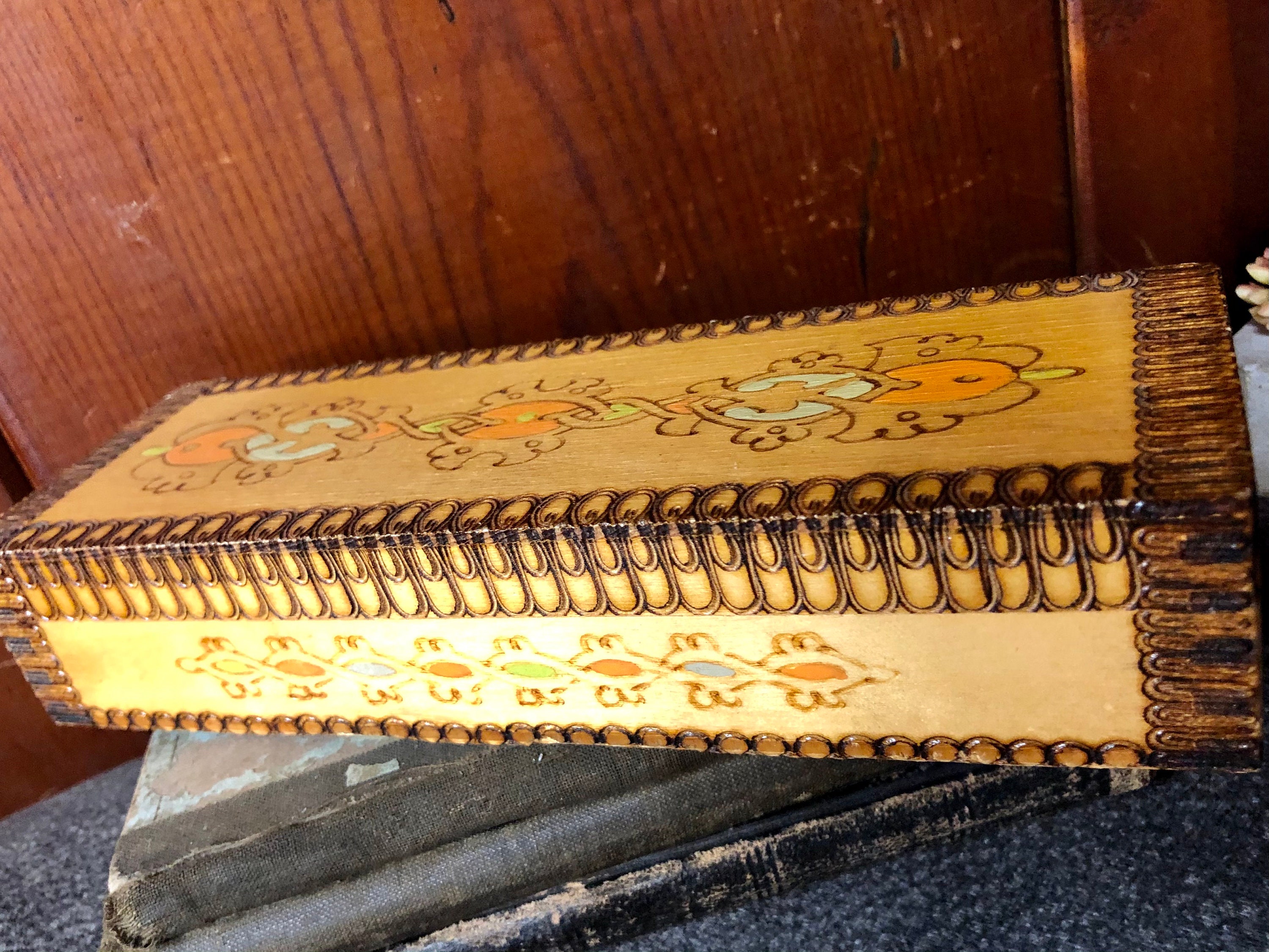 Handmade Wooden Pyrography Box / Hand Painted and Burned | Etsy