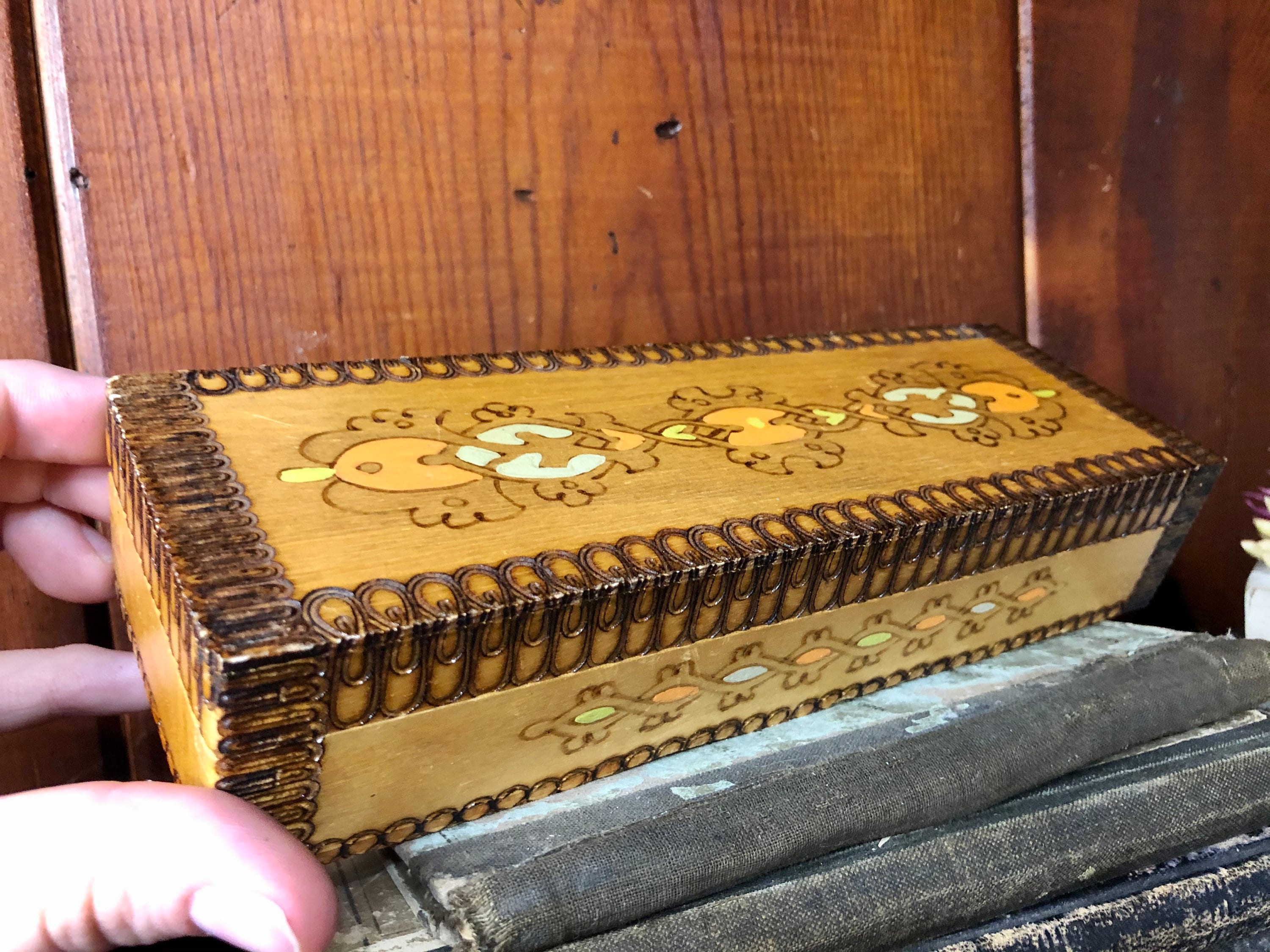 Handmade Wooden Pyrography Box / Hand Painted and Burned | Etsy
