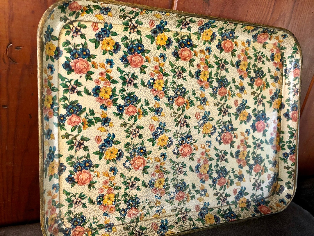 Pretty Floral Serving Tray / Highmount Alcohol Proof / Flower Vanity ...