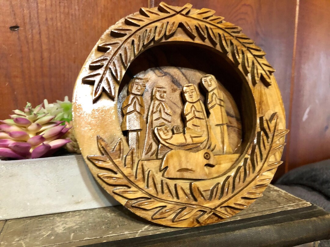 3D Wood Nativity / Carving of Jesus in the Manger / O Holy Night ...