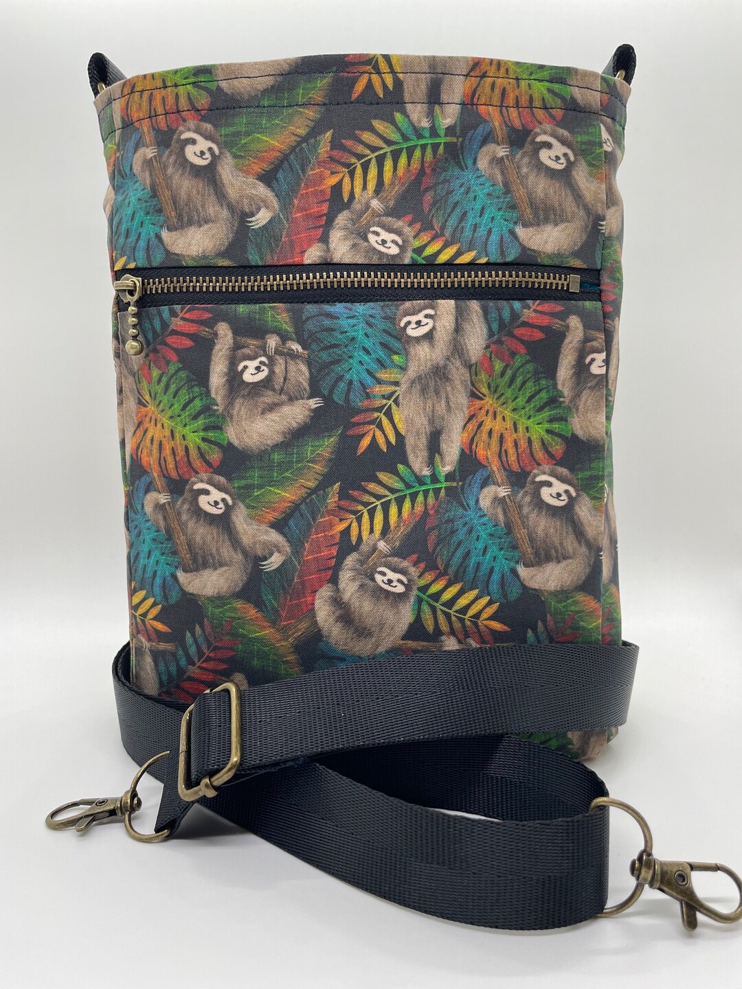 Sloth Rainforest Adjustable and Reversible Crossbody Handbag - Etsy