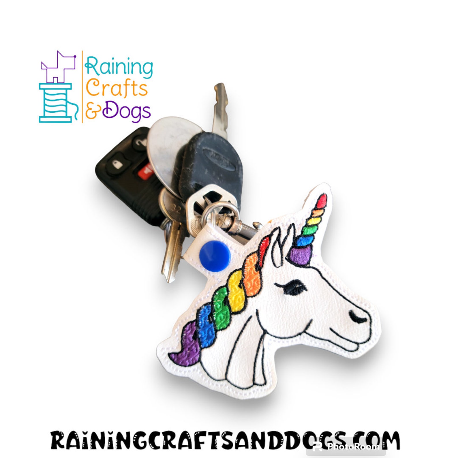 Rainbow Unicorn Key Chain, Bag Tag, Key Fob, Zipper Pull, Snap Tab - Etsy