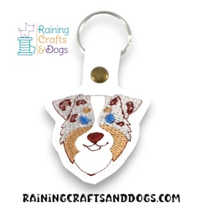 Aussie Australian Shepherd Key Chain, Key Fob, Zipper Pull, Snap Tab - Etsy