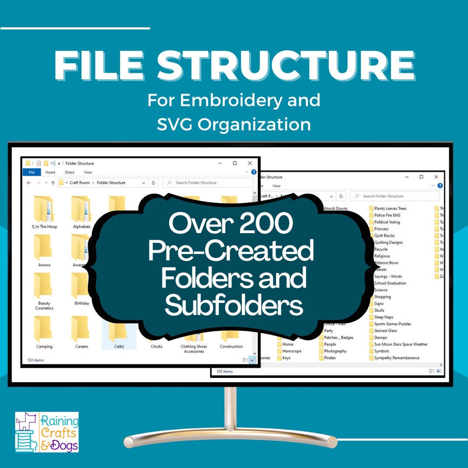 Pre-made File Structure for Embroidery or SVG Design - Etsy