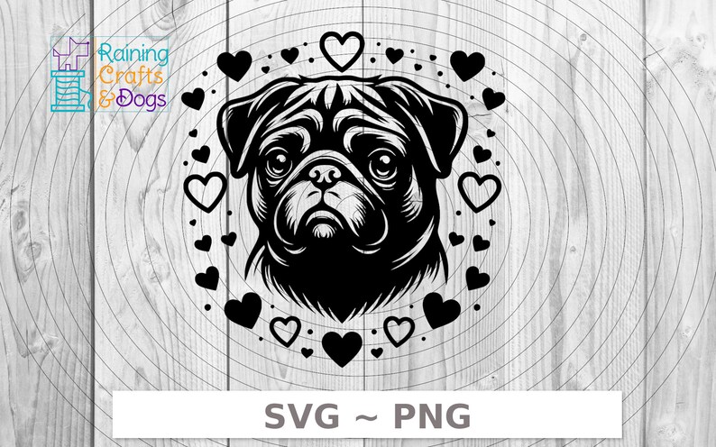 Pug Love Dog SVG PNG Digital Download - Etsy