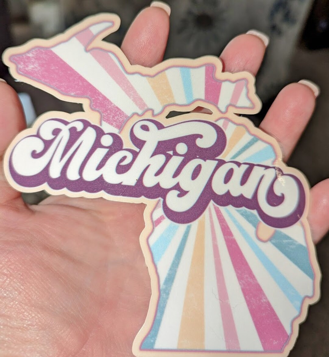 Vintage Michigan Sticker: Waterproof Car Decal - Etsy