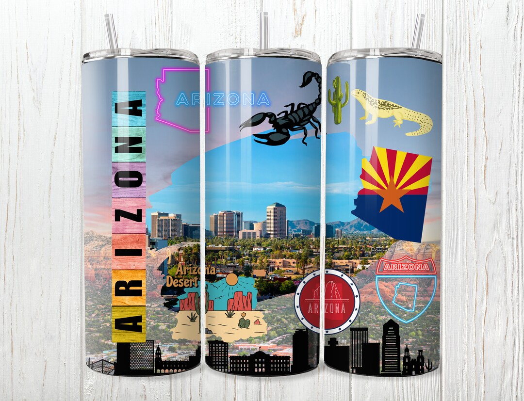 20 Oz Skinny Tumbler, State of Arizona - Etsy