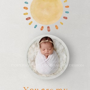 Newborn Digital Background You Are My Sunshine, Nursery Art Digital ...