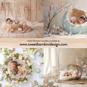 Newborn Digital Backgrounds for Easter - Bundle of 16 Easter Backdrops ...