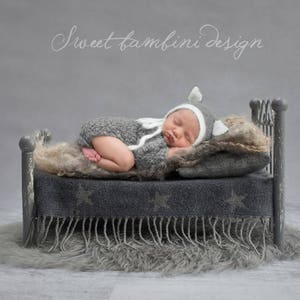 Newborn Digital Background - Little Grey Bed Shot With Natural Light - Etsy
