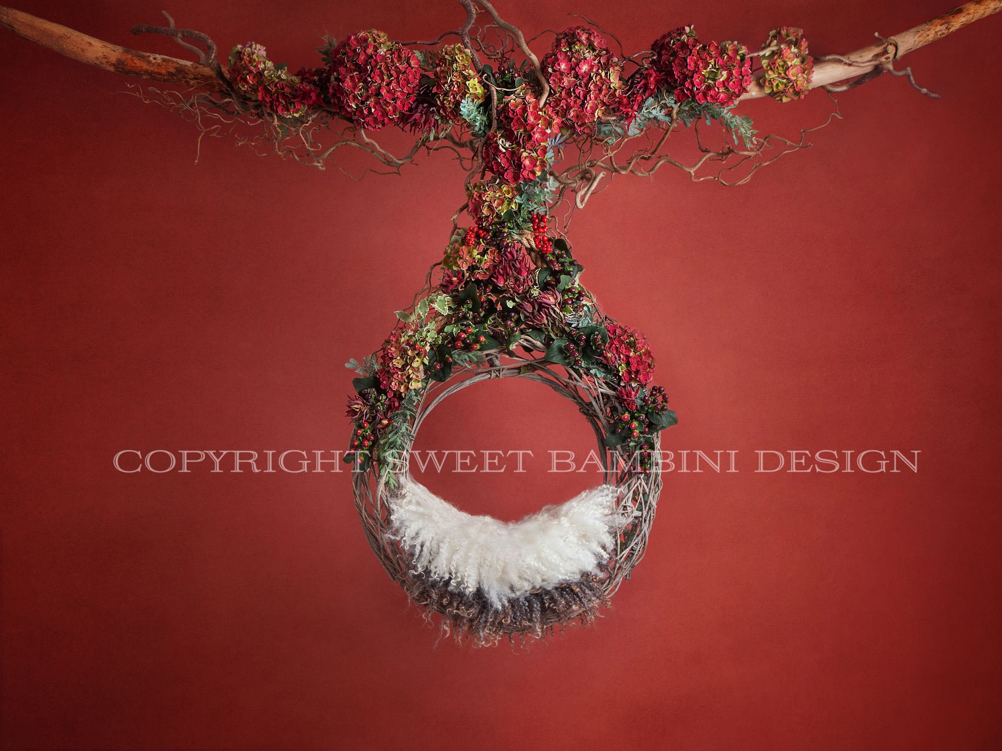 Newborn Digital Backdrop Floral Christmas Wreath With White | Etsy