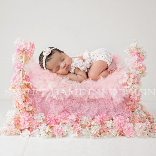 Newborn Digital Backdrop for Girls Little White Pram Shot - Etsy