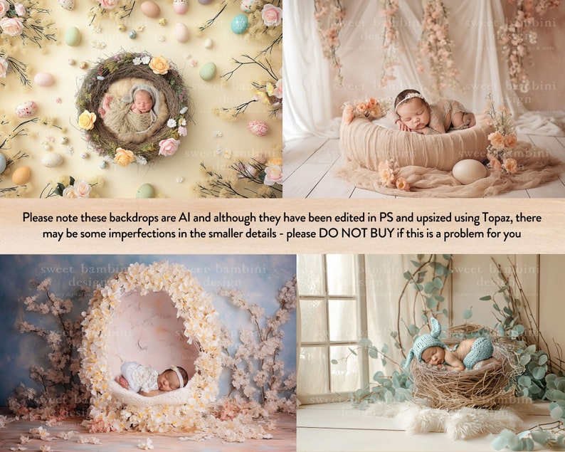 Newborn Digital Backgrounds for Easter - Bundle of 16 Easter Backdrops ...