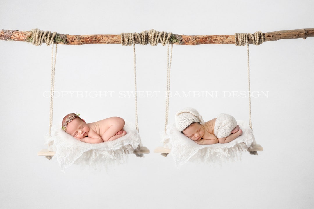 Twin Digital Backdrop for Newborns - Simple Wooden Swing for Twins ...