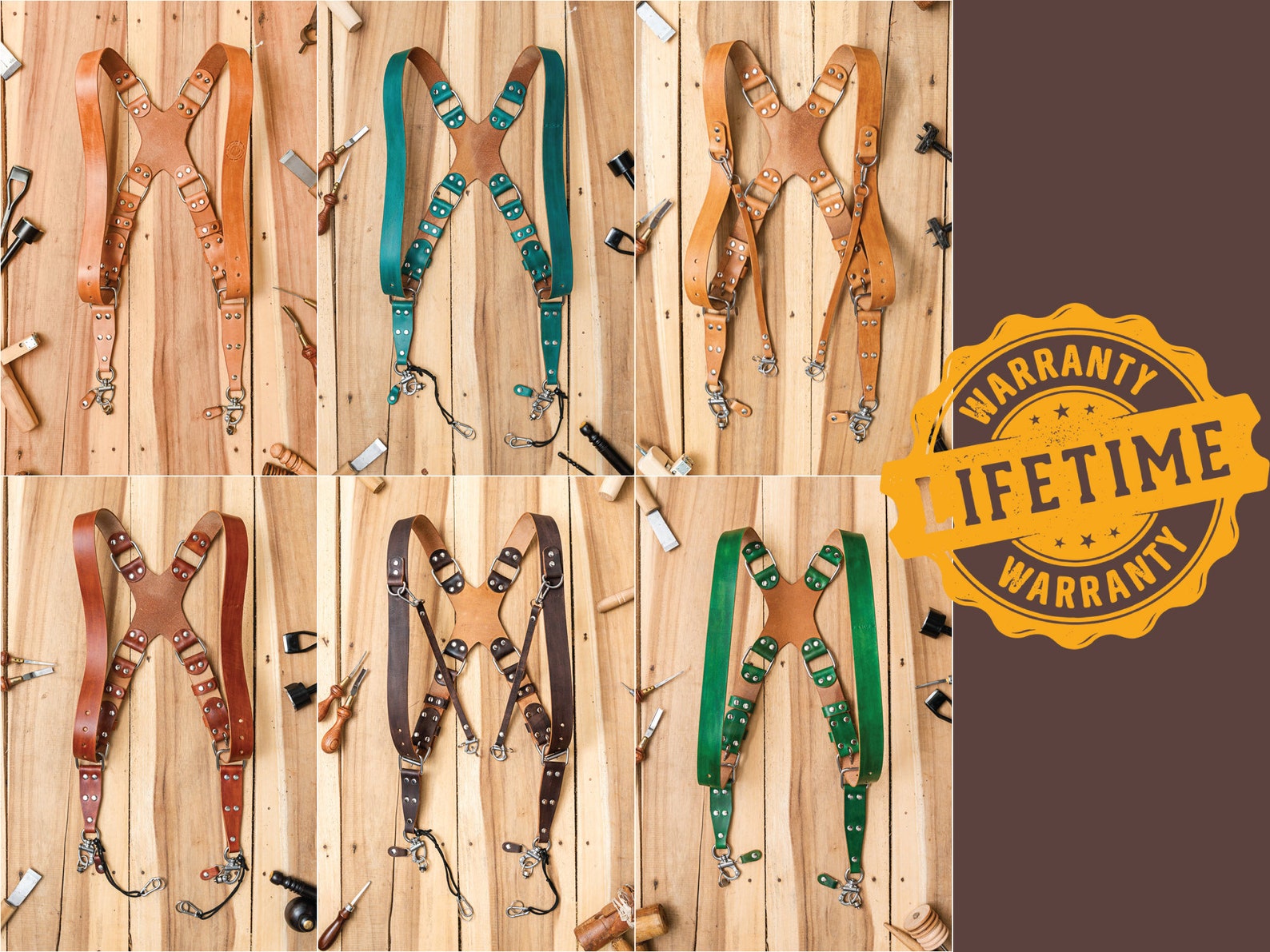 Karig, Leather Dual Camera Harness in Full Grain Water Buffalo, Multi ...