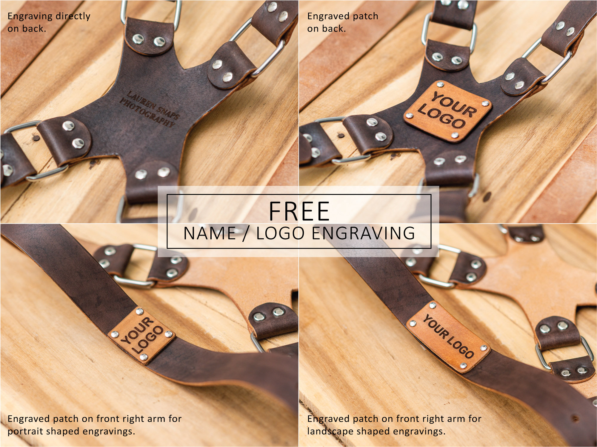 Karig, Leather Dual Camera Harness in Full Grain Water Buffalo, Multi ...