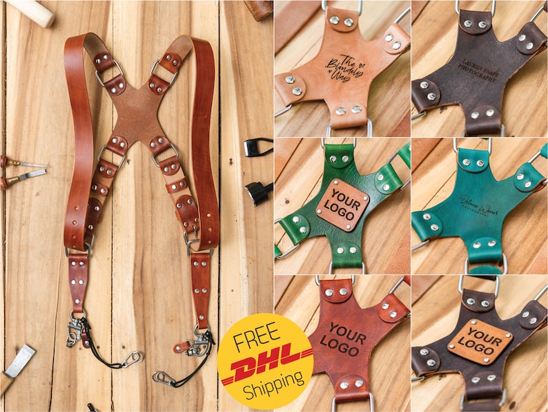 Karig, Leather Dual Camera Harness in Full Grain Water Buffalo, Multi ...