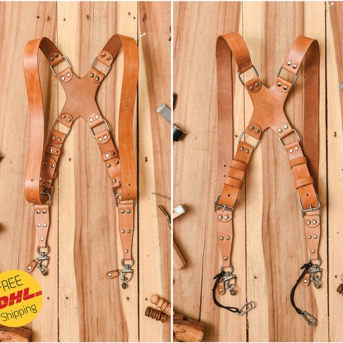 Karig Leather Dual Camera Harness in Full Grain Water - Etsy