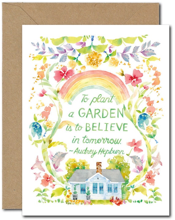 Audrey Hepburn II evry-11 GREETING CARD June Watercolor | Etsy