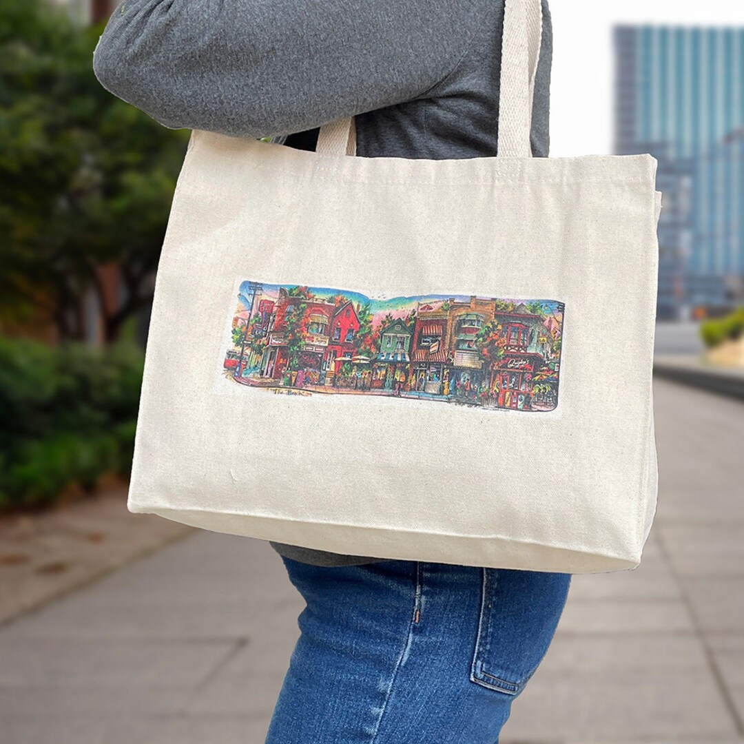 The Beaches Canvas Bag, Toronto Art Print Tote Bag, Toronto Art Collage ...