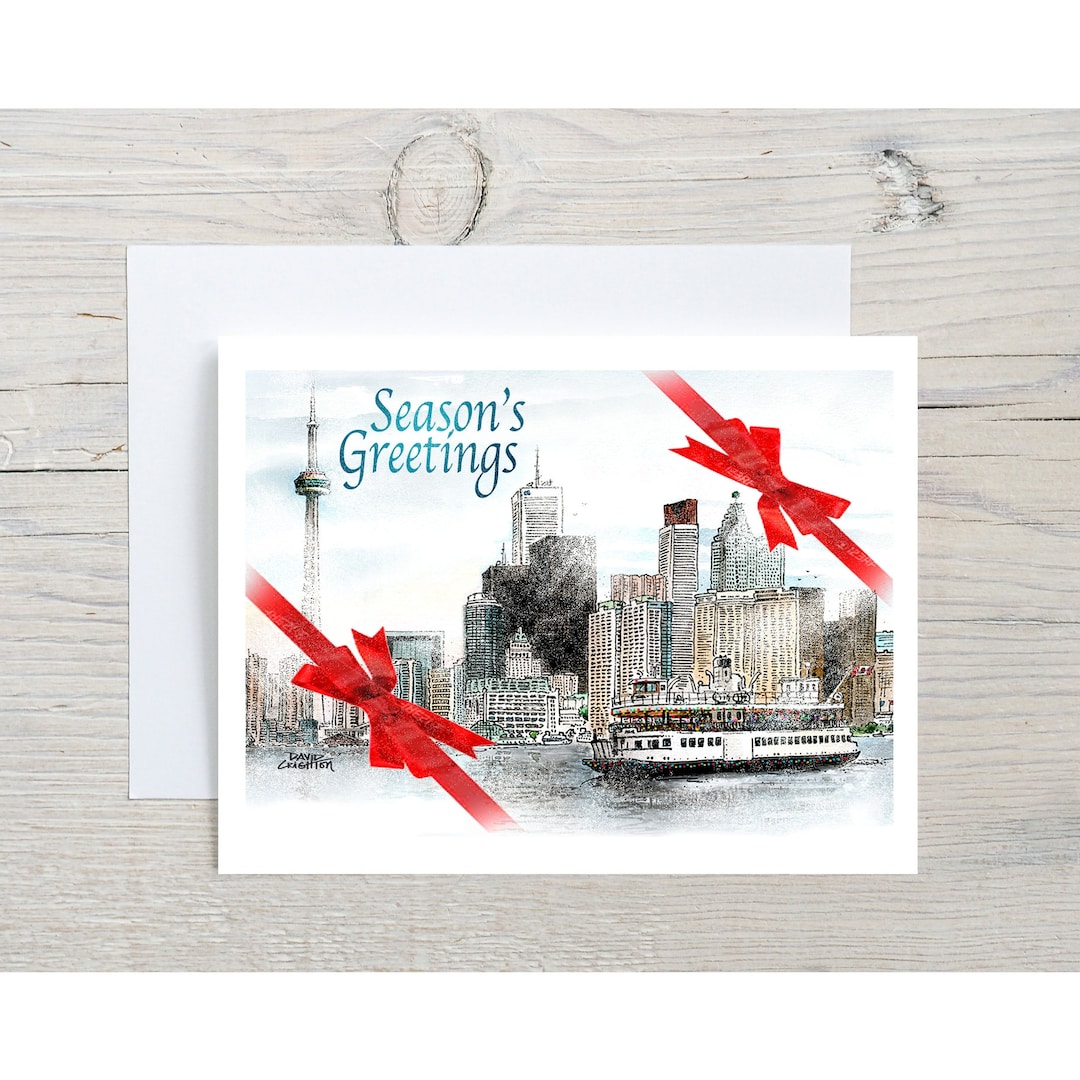 Toronto Skyline Seasons Greetings Card, Skyline of Toronto Skyline ...