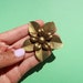 BRASS FLOWER Pin - Vintage Metal Enamel Floral Cloisonne Lapel Brooch ...