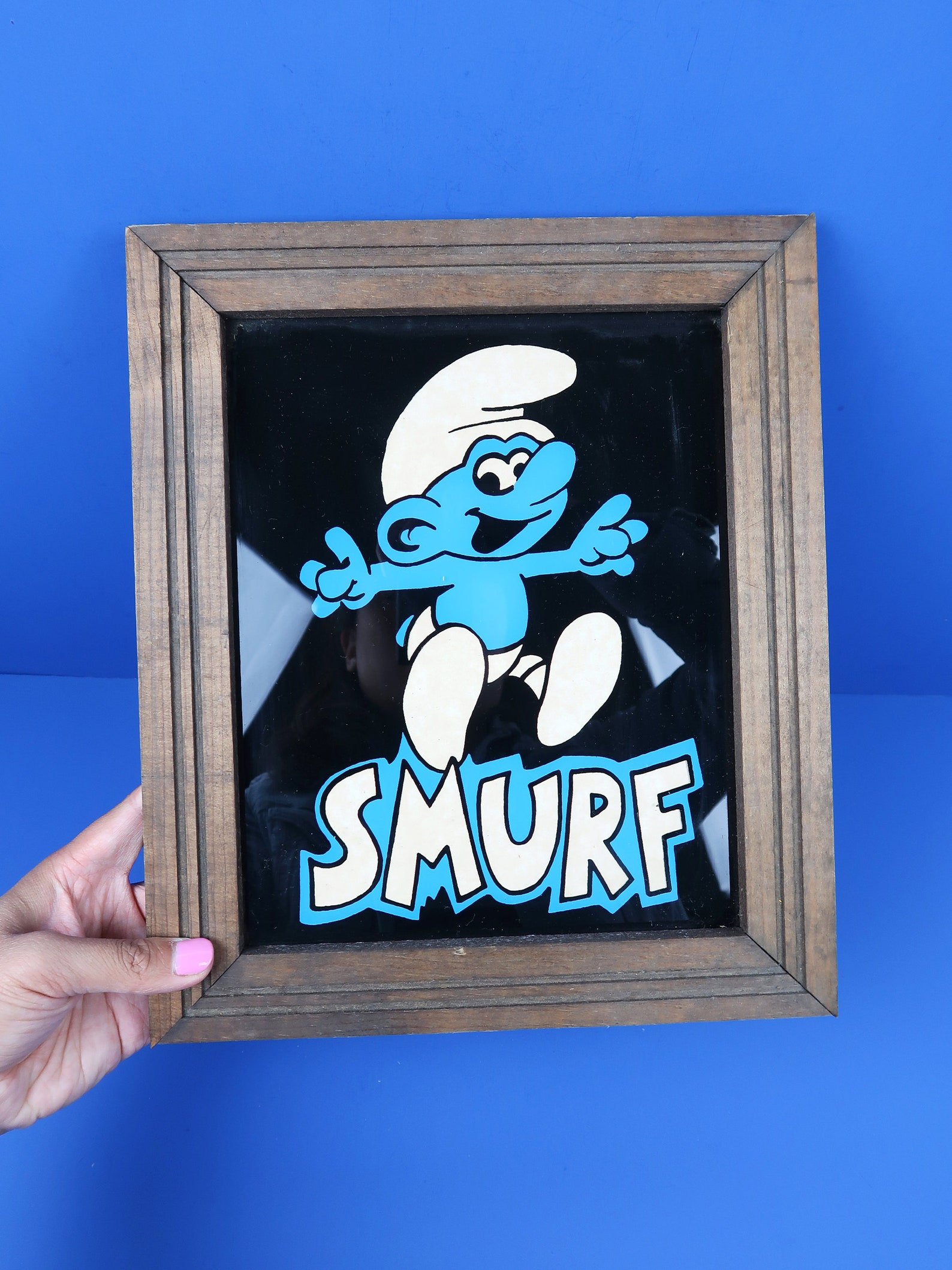 SMURF Wall Art Vintage Framed Smurfs Design Illustration | Etsy