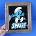 SMURF Wall Art Vintage Framed Smurfs Design Illustration Cartoon Wood ...