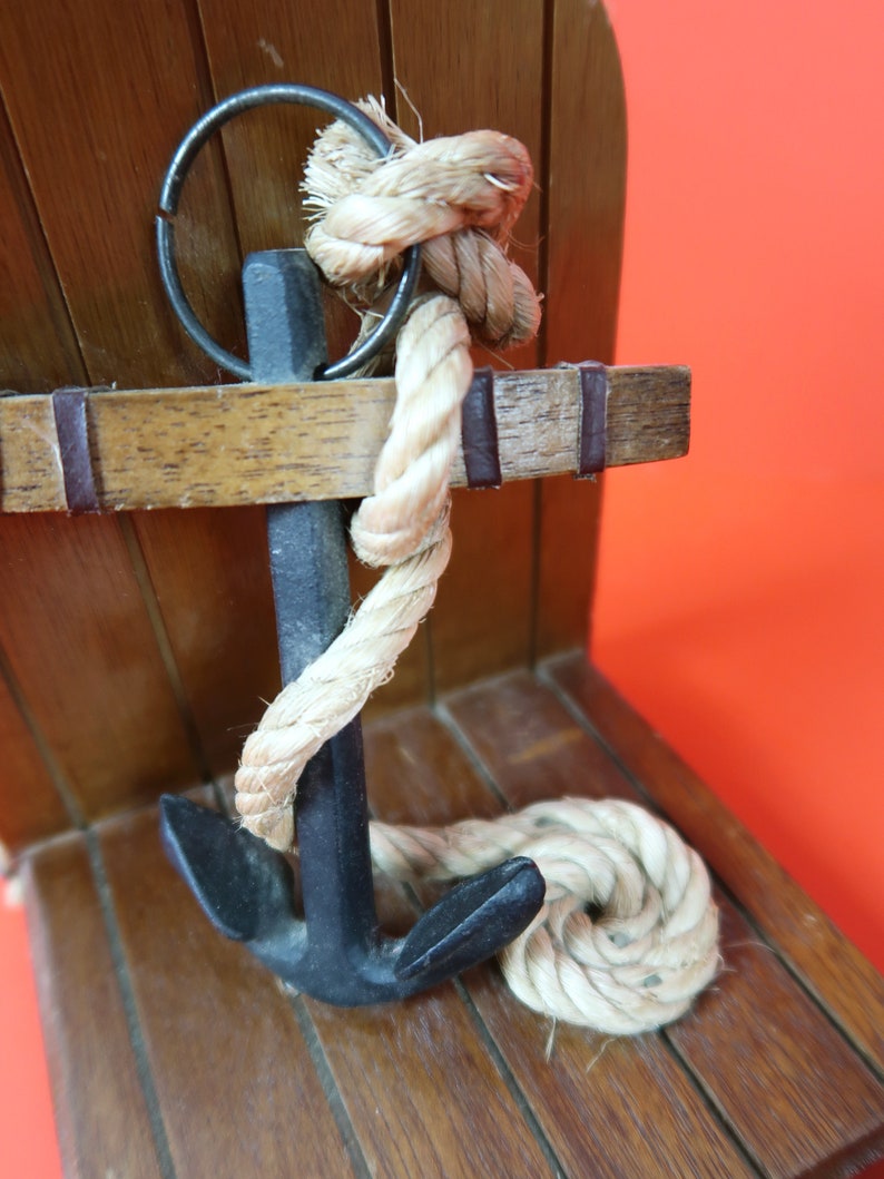 ANCHOR Bookends Vintage Nanco Wood Sculpture Art Boat Ship | Etsy