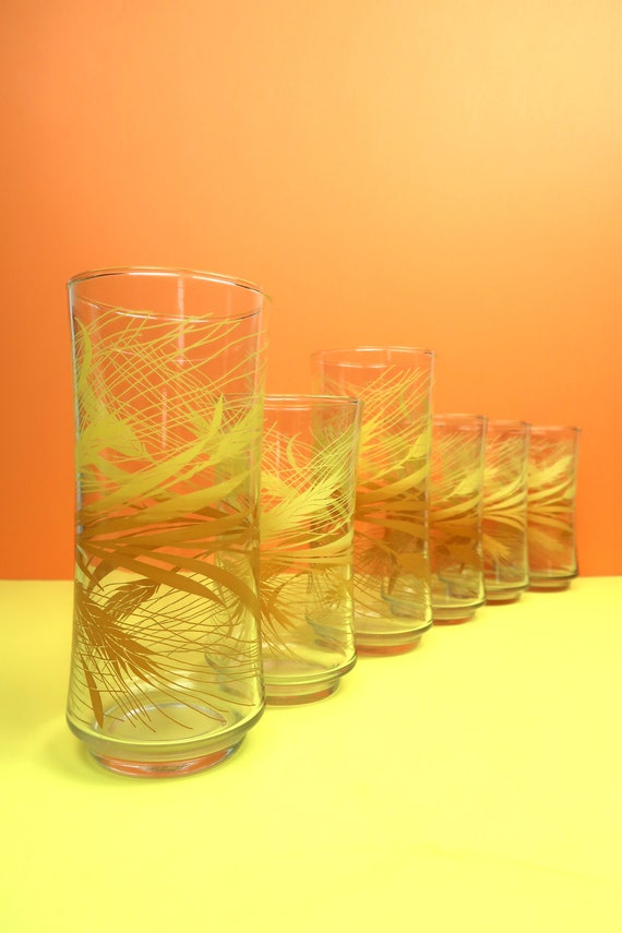 Vintage Water Tumblers Wheat Glasses Water Glass Tumblers And Water