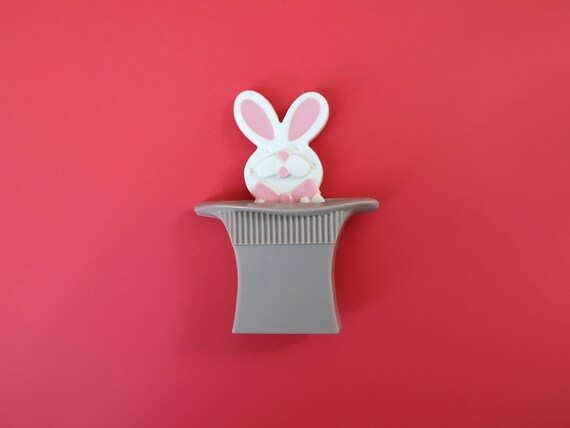 MAGIC RABBIT Pin - Vintage AVON 1975 Cloisonne Lapel … - Gem