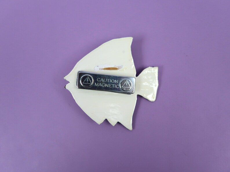 ANGELFISH Pin Vintage Wood Lapel Brooch Cloisonne Accessory - Etsy