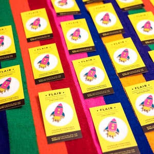 ROCKET SHIP Pin - Neon Pink Enamel Hard Cloisonne Lapel Brooch Rubber ...