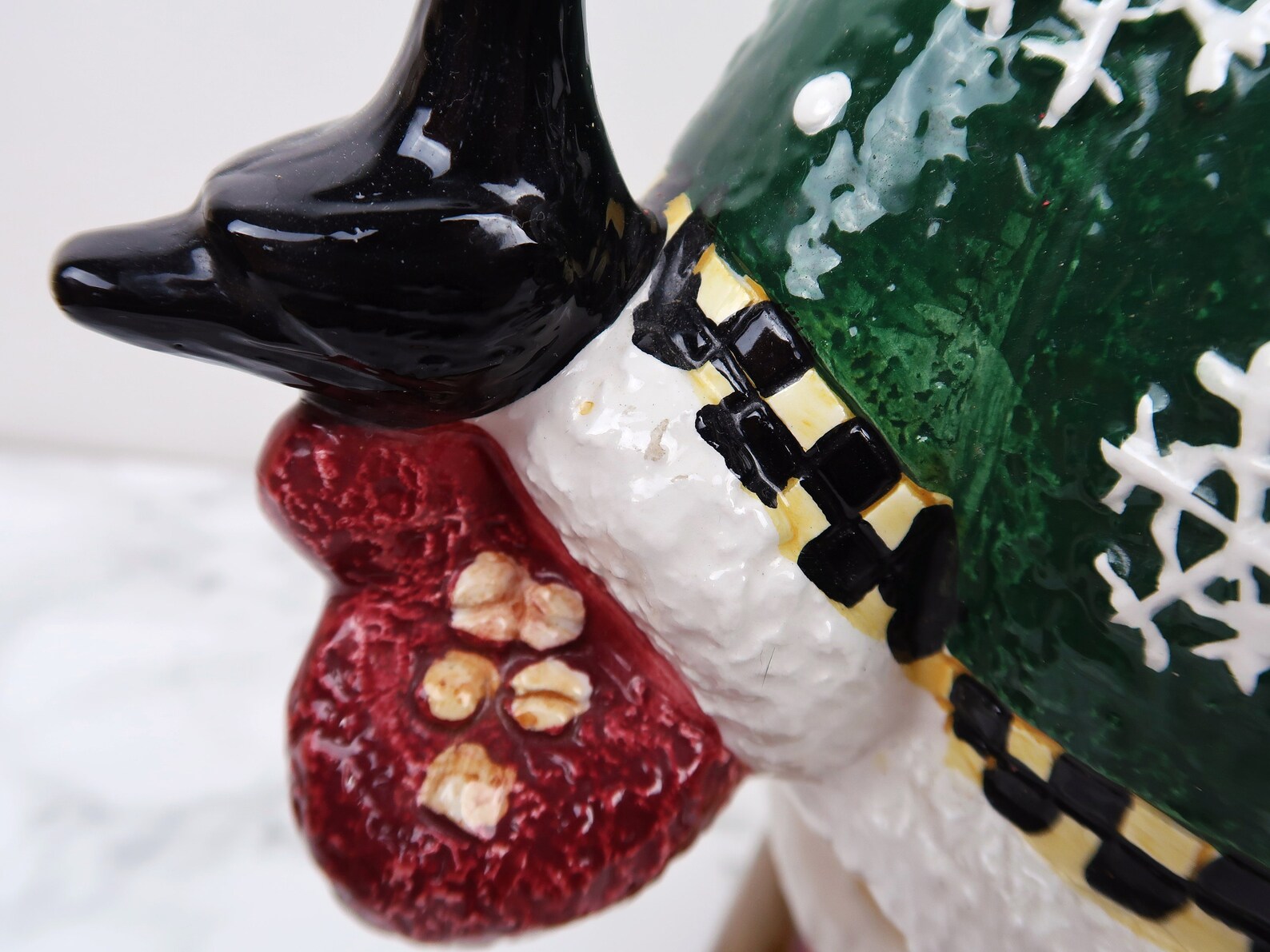 HOLIDAY BEAR Cookie Jar Vintage Debbie Mumm Sakura Ceramic Canister ...