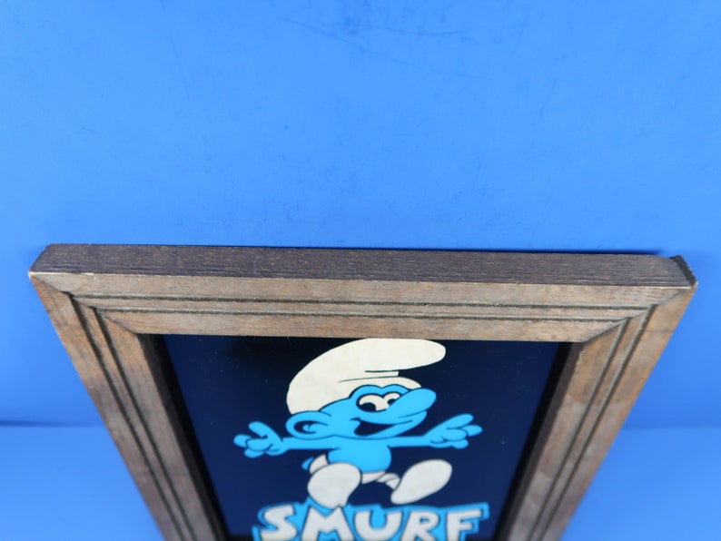 SMURF Wall Art Vintage Framed Smurfs Design Illustration | Etsy