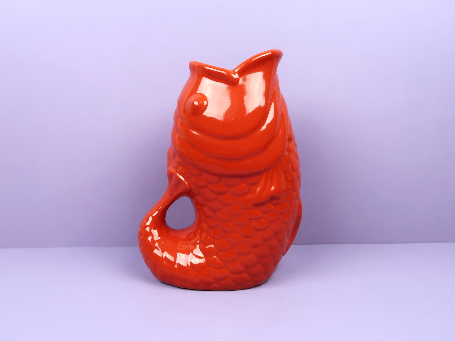 ORANGE KOI Fish Vase Vintage Ceramic Pitcher Figurine Big | Etsy