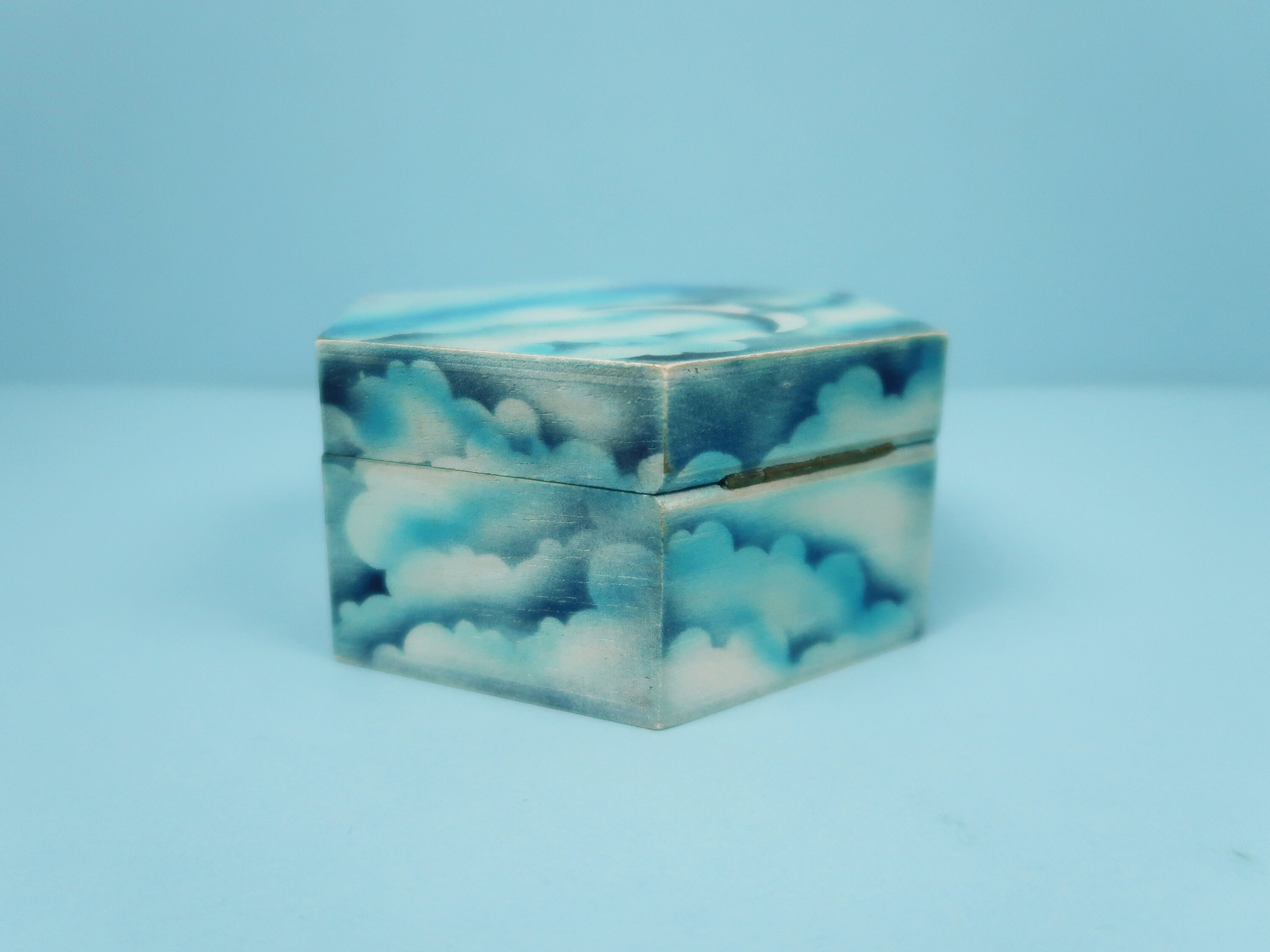 MOON & CLOUDS Box Vintage Wooden Hand Painted Airbrushed | Etsy