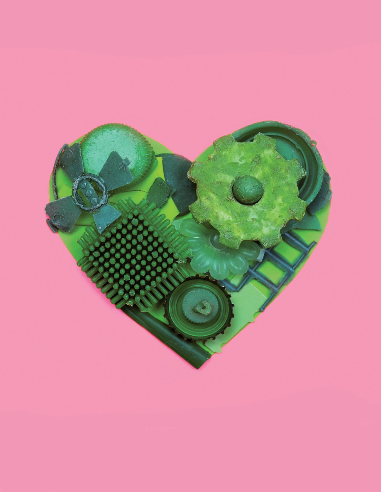 HEART Greeting Card Valentine Green / Pink Cards Print Made | Etsy