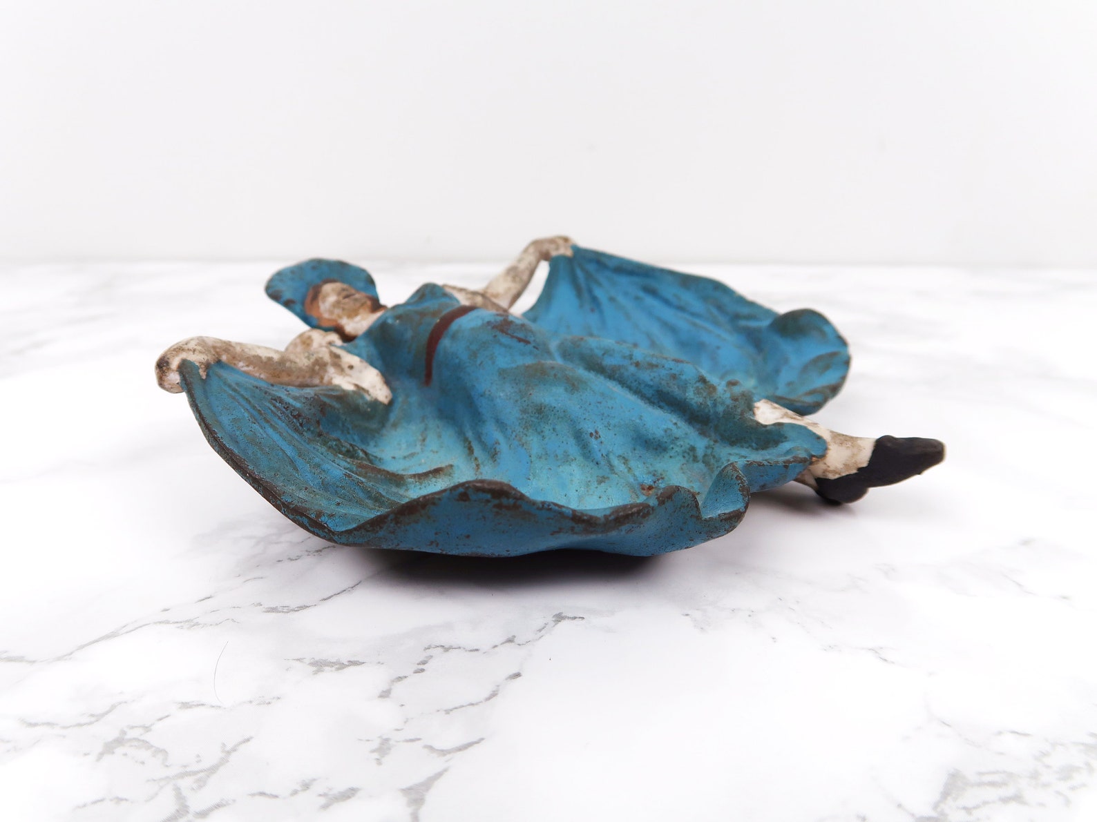 CAST IRON GIRL Catchall - Vintage Metal Ring Trinket Jewelry Dish ...