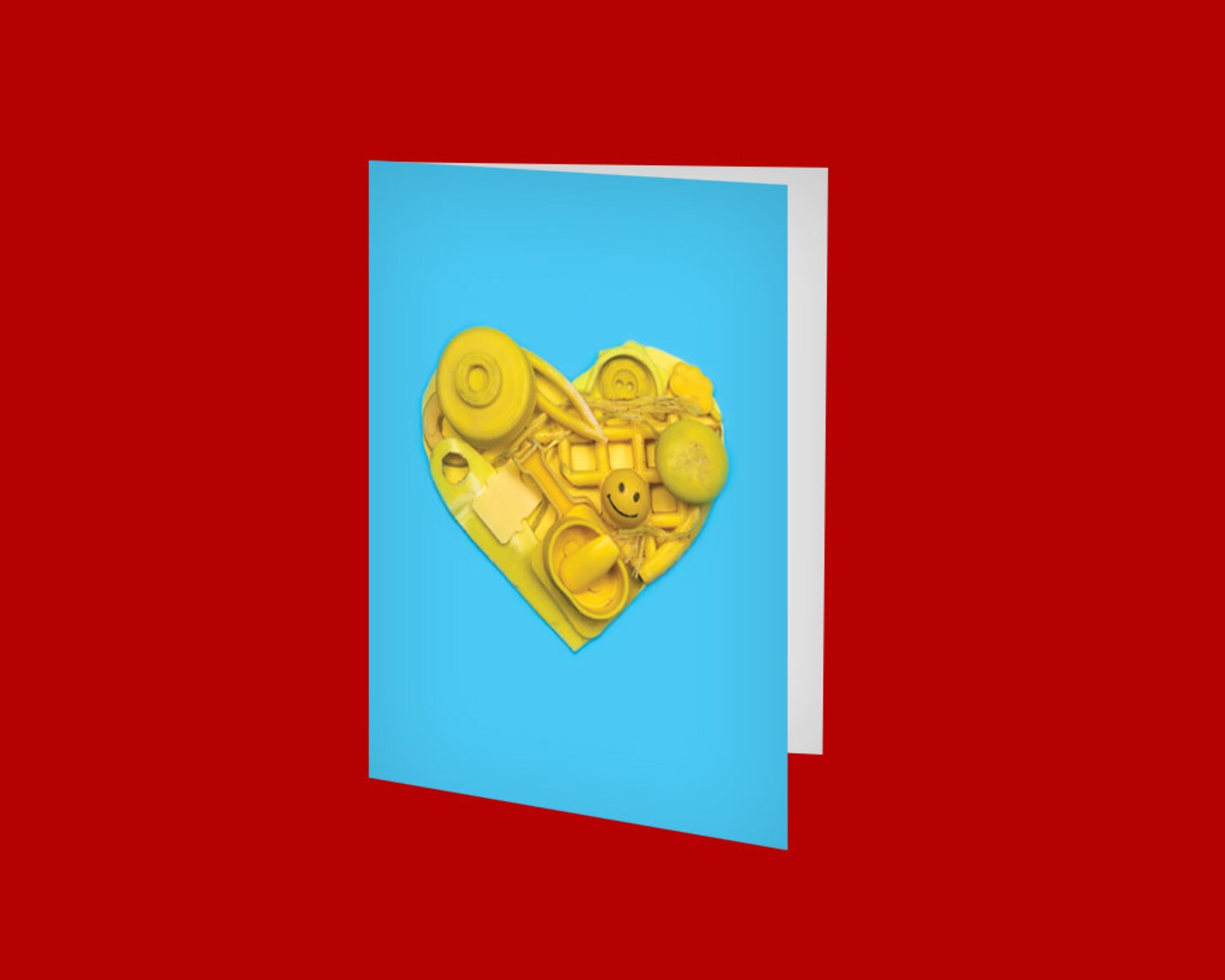 HEART Greeting Card Valentine Yellow / Blue Cards Print Made - Etsy