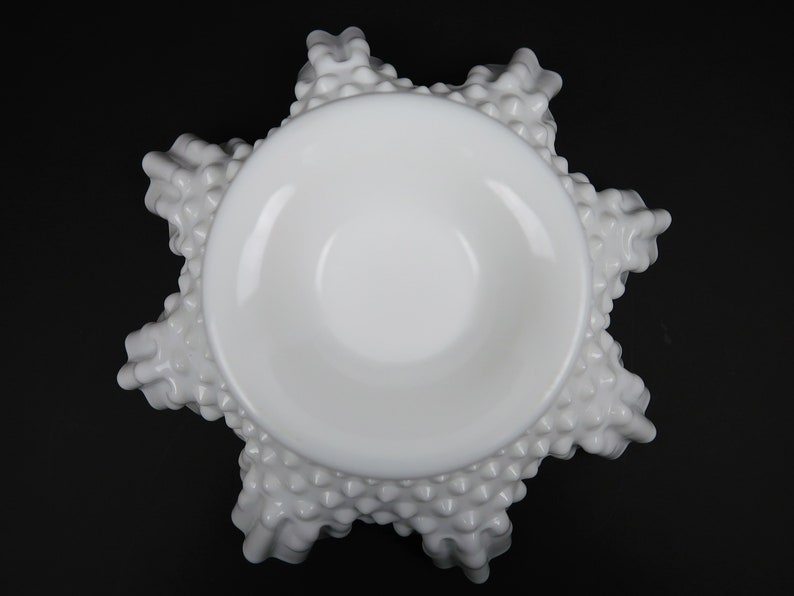 HOBNAIL RUFFLE Bowl Vintage Fenton Milk Glass Double - Etsy