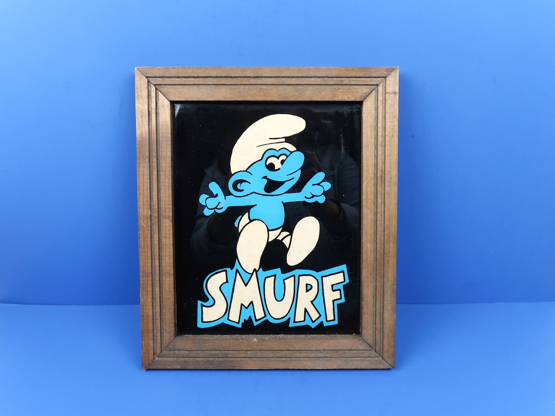 SMURF Wall Art - Vintage Framed Smurfs Design Illustration Cartoon ...