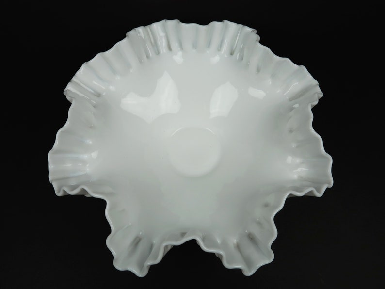 HOBNAIL RUFFLE Bowl Vintage Fenton Milk Glass Double - Etsy